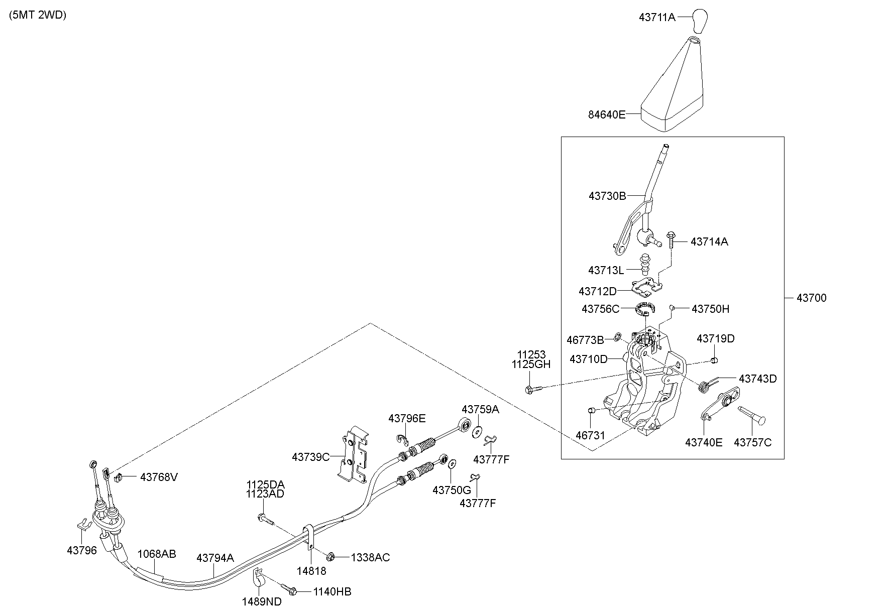 43730-4F000 Lever Assy-Shift Hyundai | YoshiParts