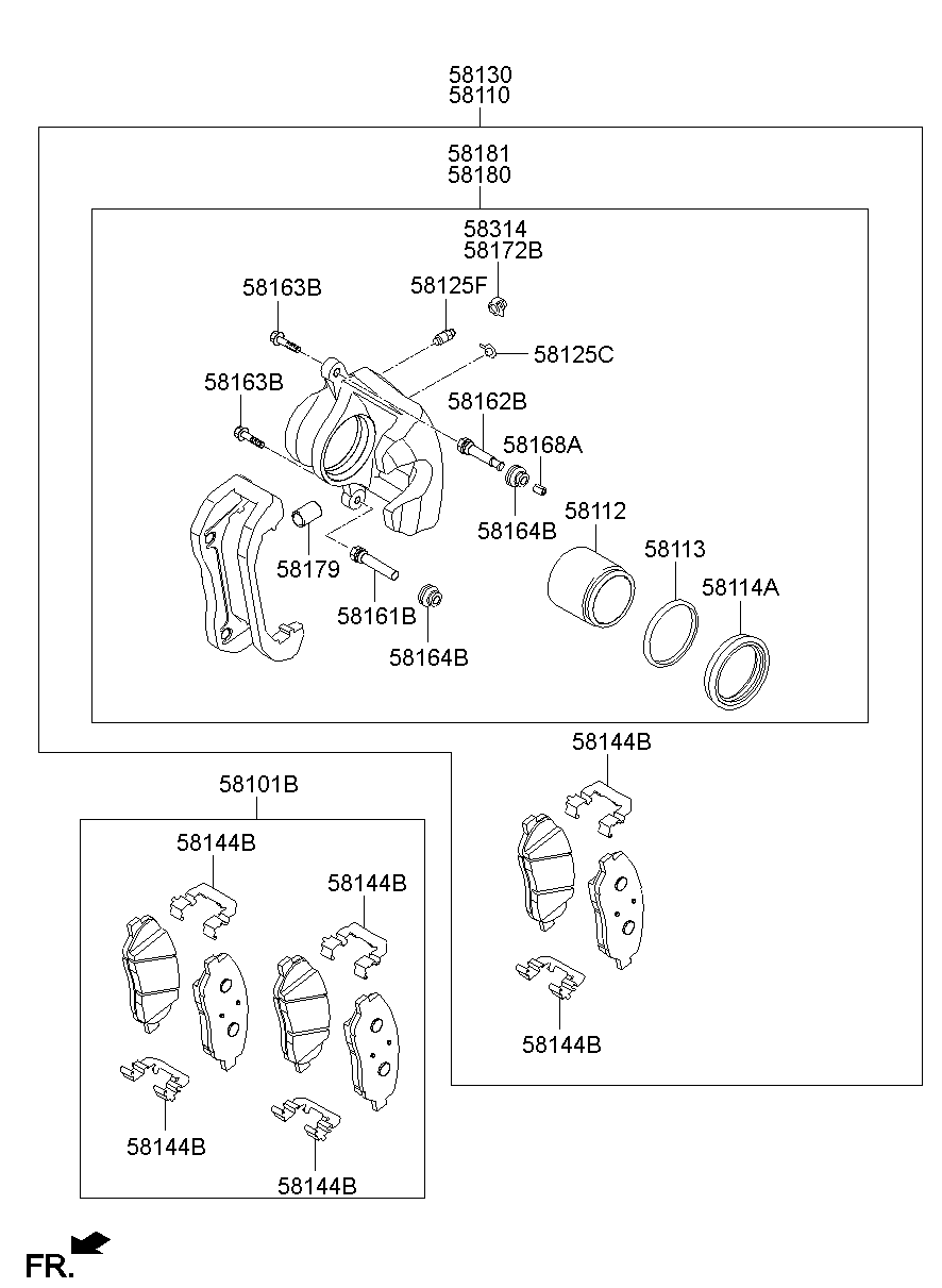 58101-3MA01 Pad Kit-Front Disc Brake Hyundai | YoshiParts