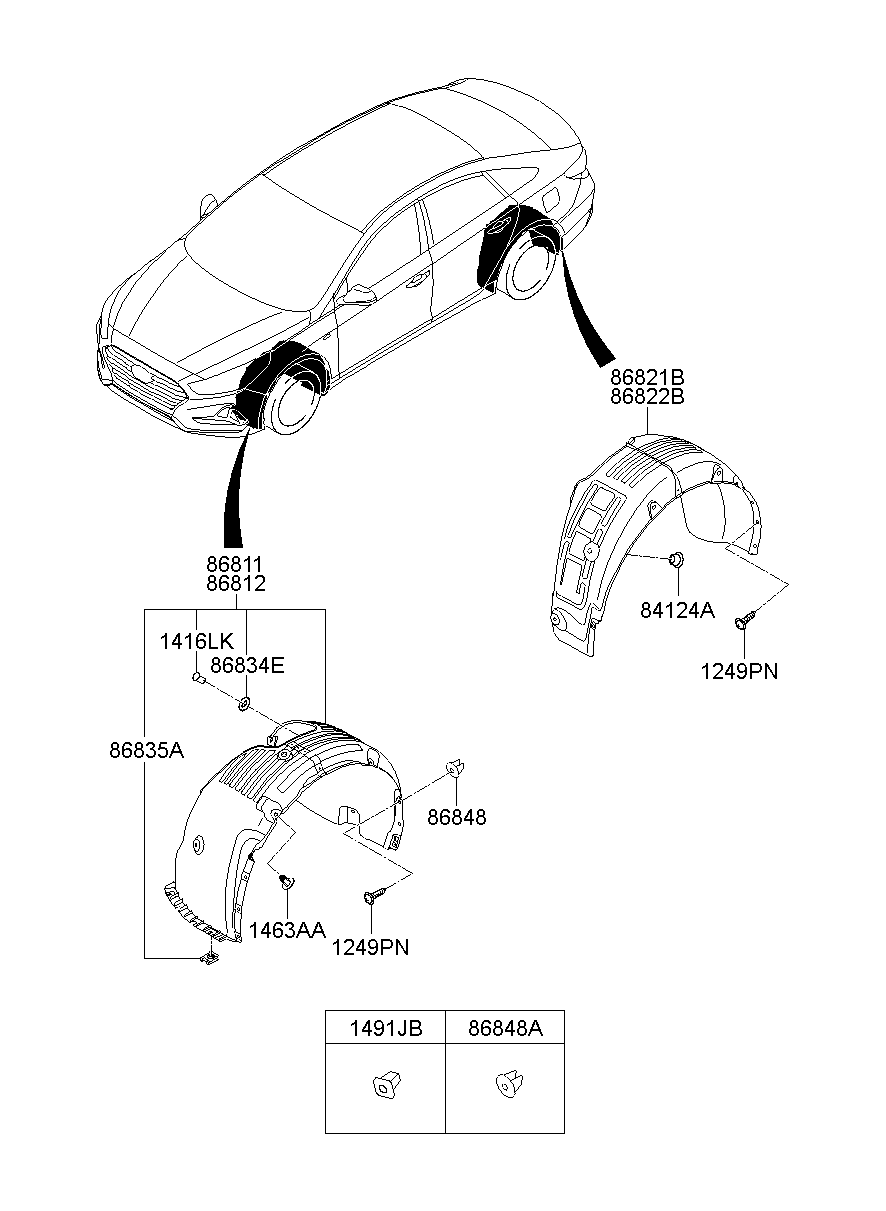 86822-C1500 Guard Assy-Rear Wheel,Rh Hyundai | YoshiParts