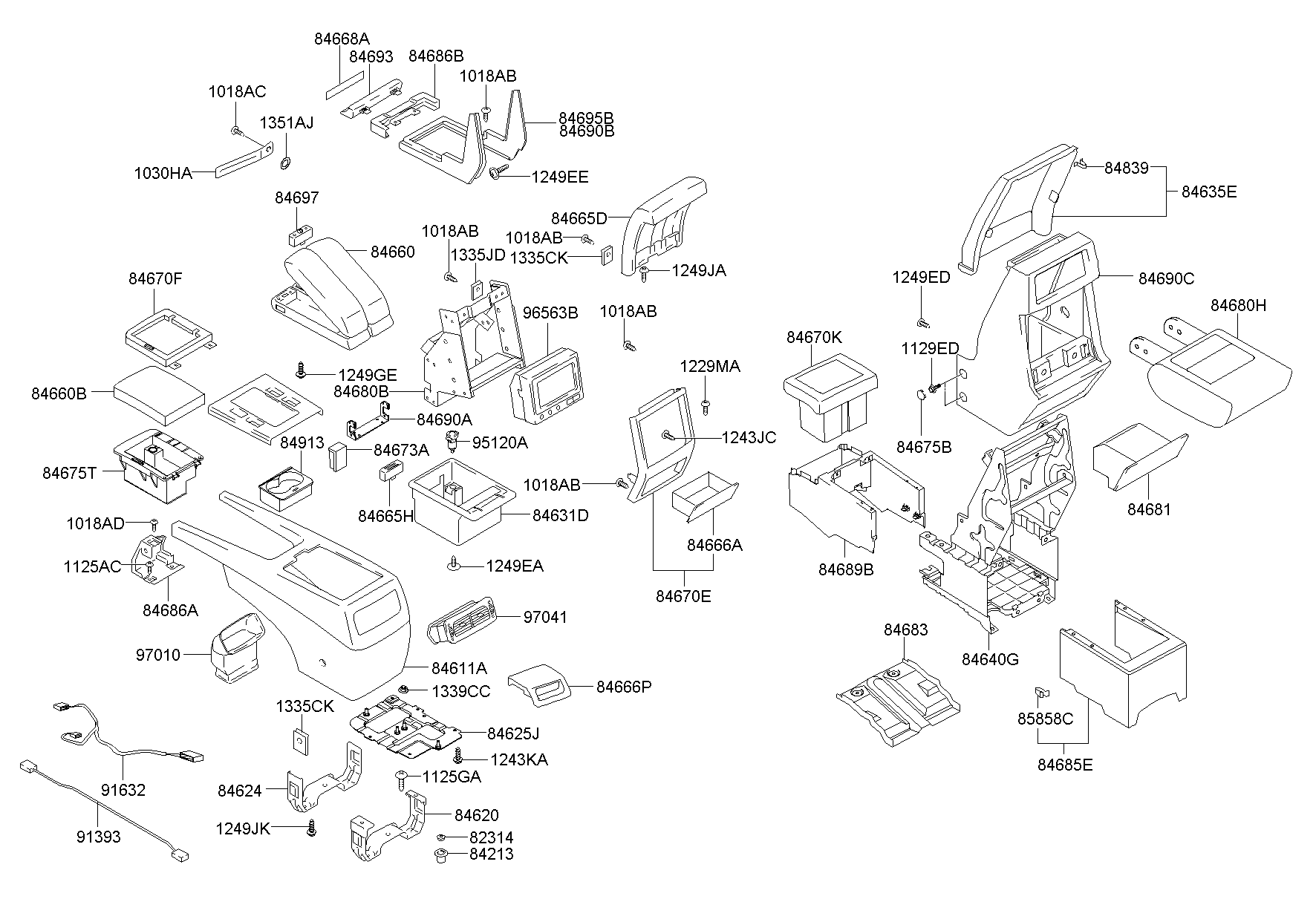 84690-3B610CH Tower Assy-Floor Console Hyundai | YoshiParts