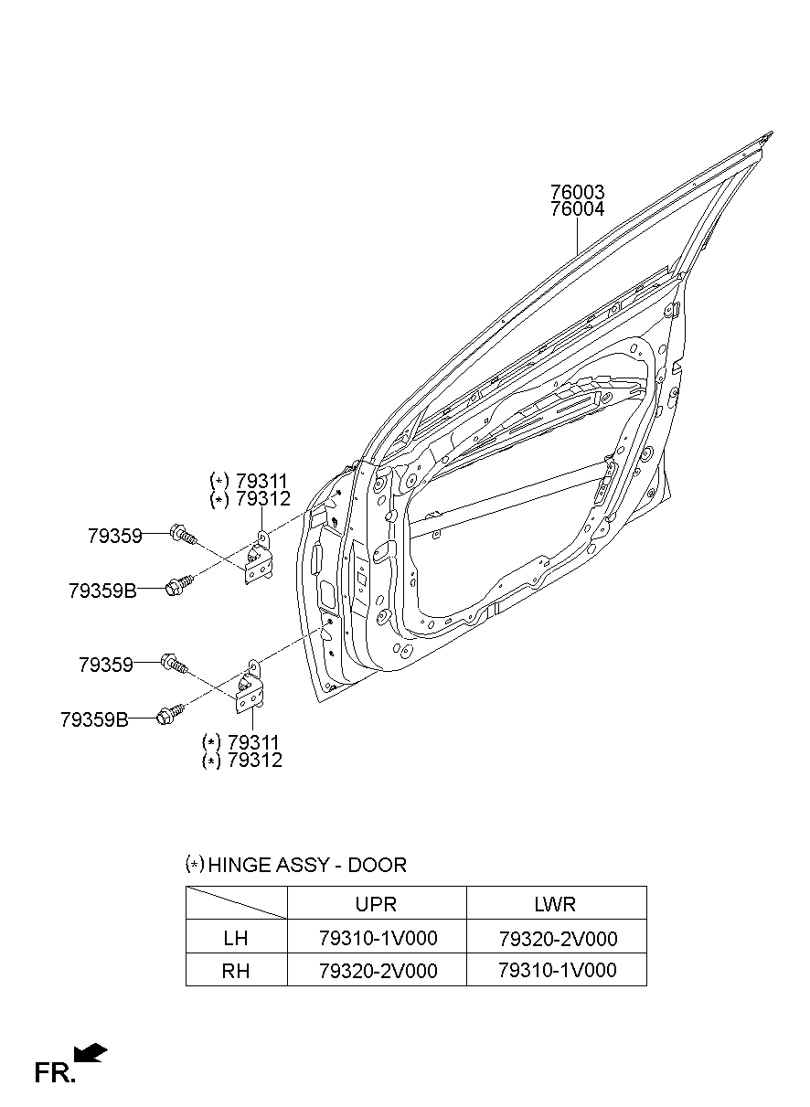 79310-2V000 Hinge Assy-Front Door,Lh Hyundai | YoshiParts