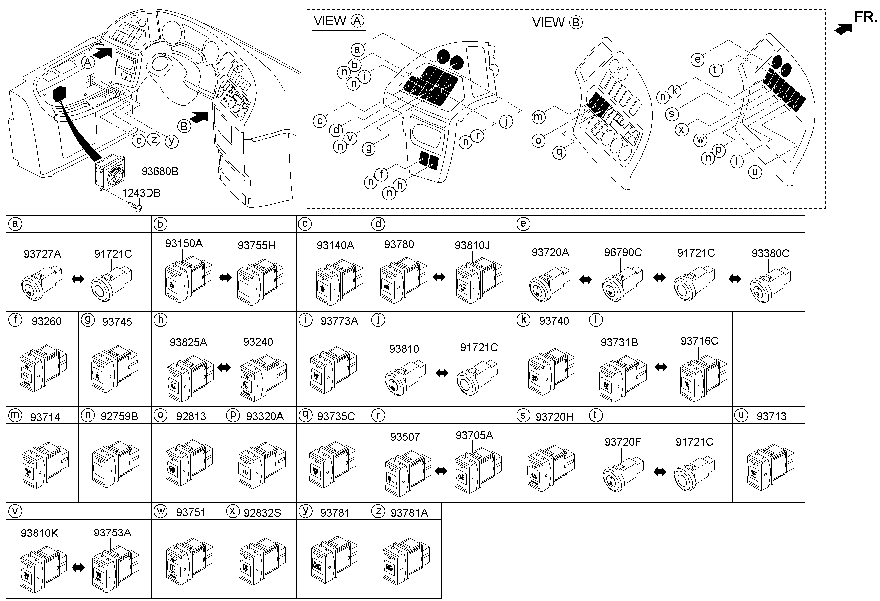 93680-8K000 Switch-Ventilator Hyundai | YoshiParts
