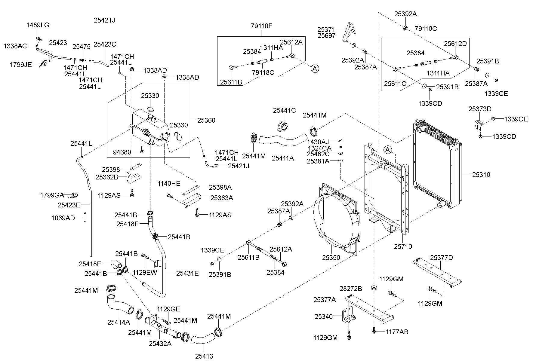 25414-6J000 Hose-Radiator Outlet "A" Hyundai | YoshiParts