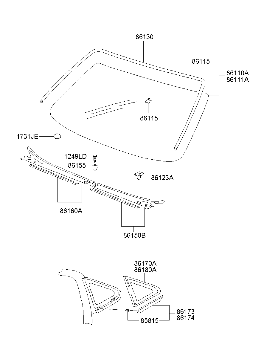 86110-4A001 Glass-Windshield Hyundai | YoshiParts