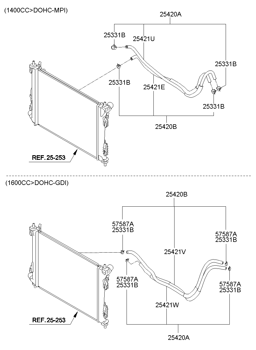 25421-1R000 Hose-Oil Cooler Hyundai | YoshiParts