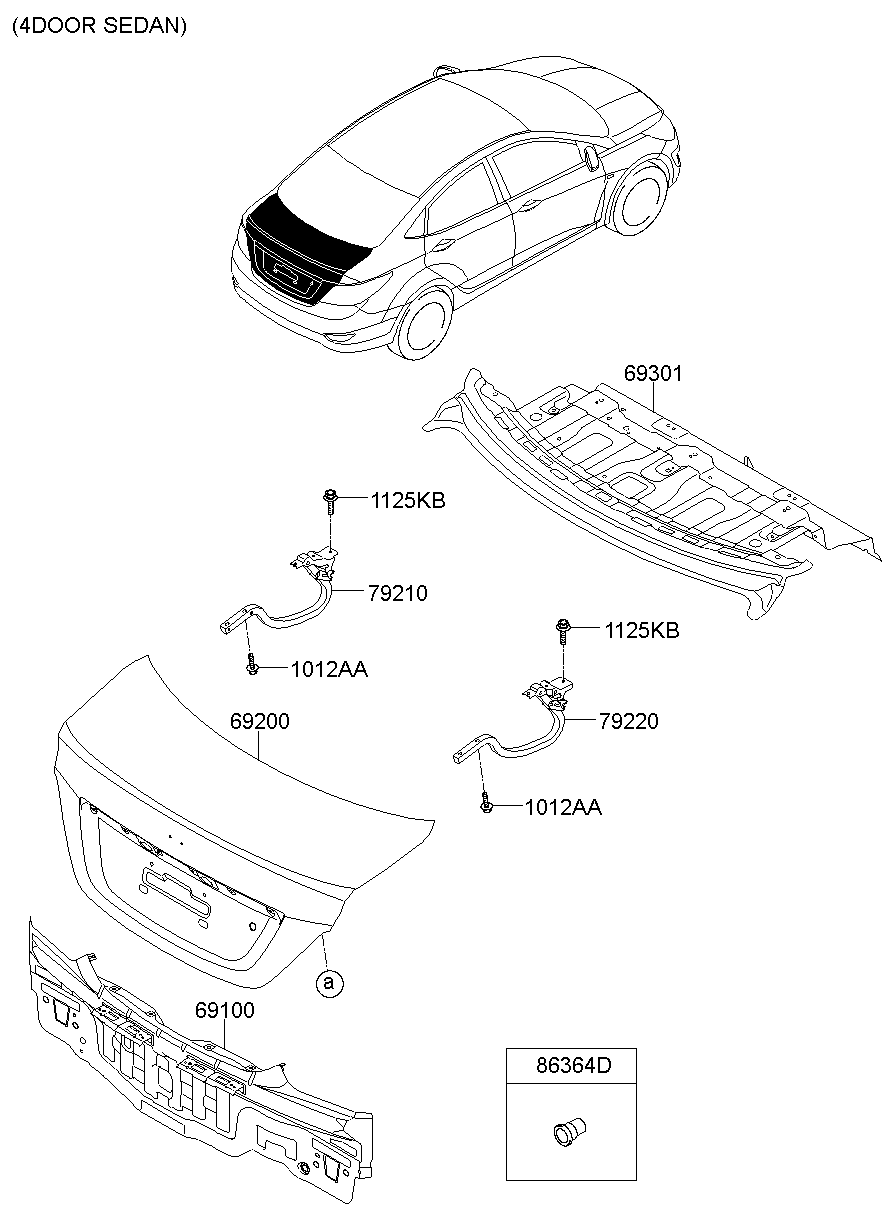 69200-1R000 Panel Assy-Trunk Lid Hyundai | YoshiParts