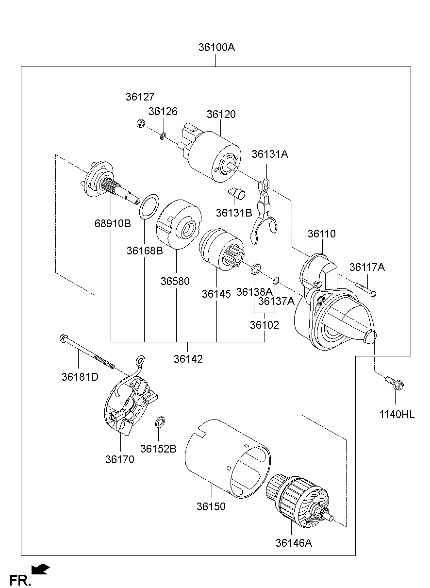 36100-2E200 Starter Assy Hyundai | YoshiParts