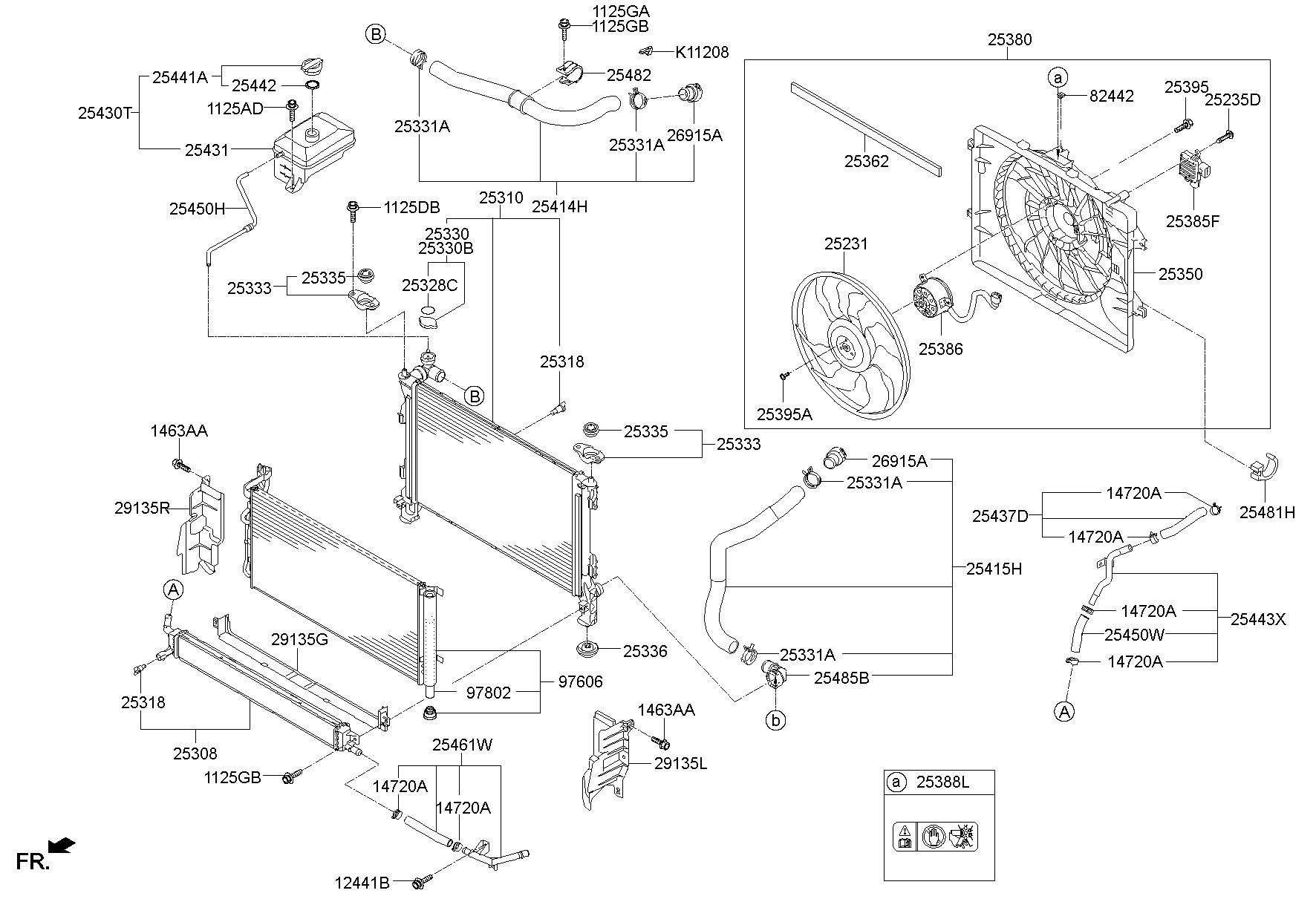 25333-B1000 Bracket Assy-Radiator Mtg,Upr Hyundai | YoshiParts
