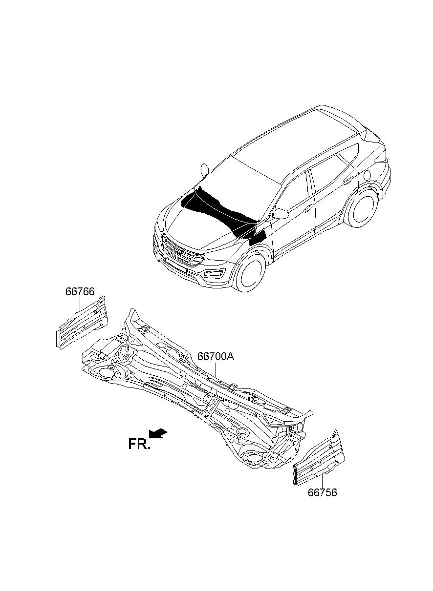 66700-2W001 Panel Assy-Cowl Complete Hyundai | YoshiParts