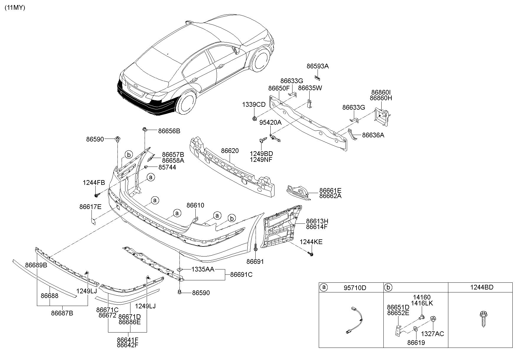 86688-3M500 Moulding-Rear Bumper Upr,Ctr Hyundai | YoshiParts