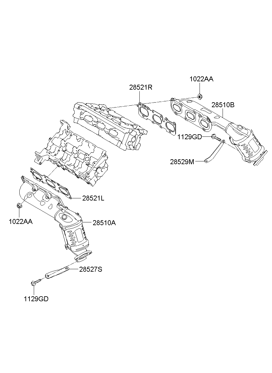 28521-3C211 Gasket-Exhaust Manifold,Rh Hyundai | YoshiParts