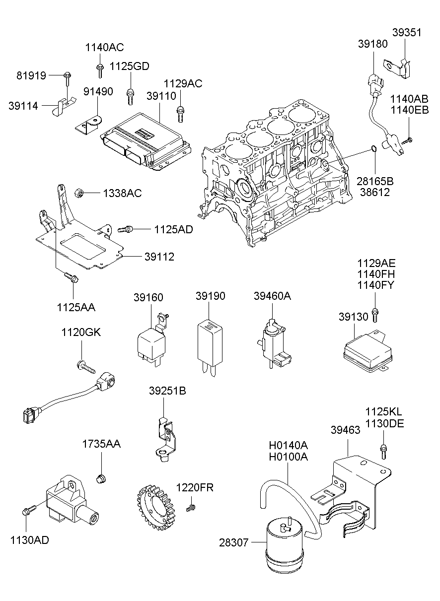 39180-2A200 Sensor-Crankshaft Position Hyundai | YoshiParts