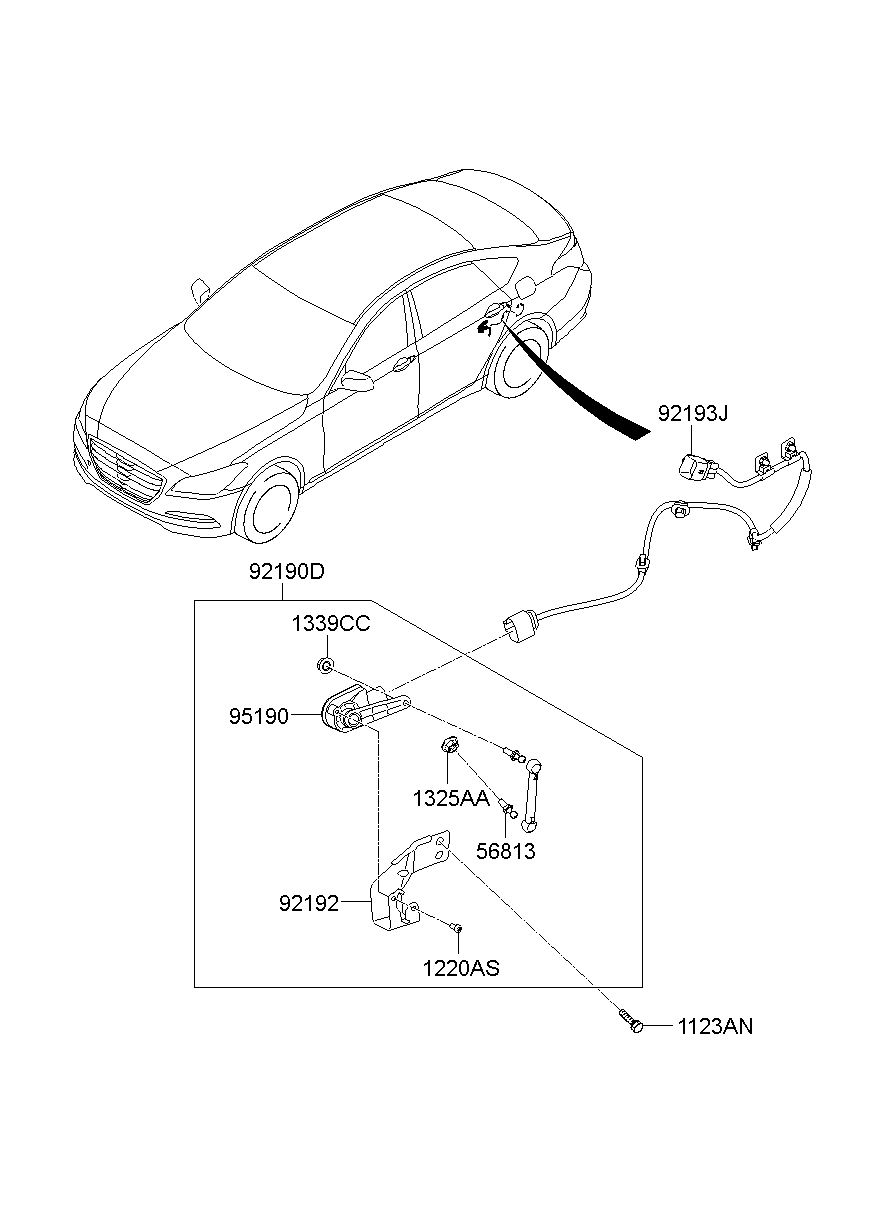 92190-B1090 Unit Assy-H/L Auto Levelling Hyundai | YoshiParts
