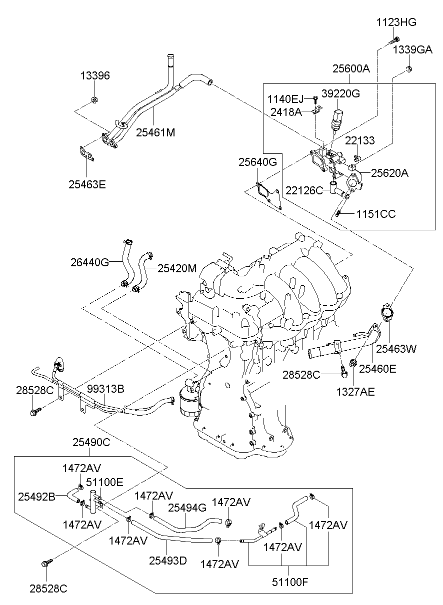 25640-2C000 Gasket-Thermostat Housing Hyundai | YoshiParts