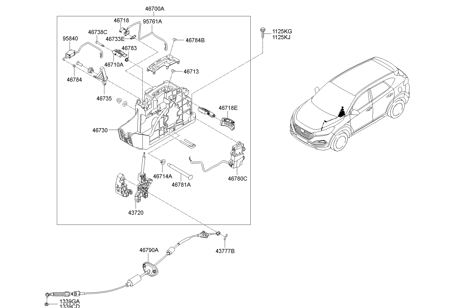 46710-D3000 Lever-Gear Shift Hyundai | YoshiParts