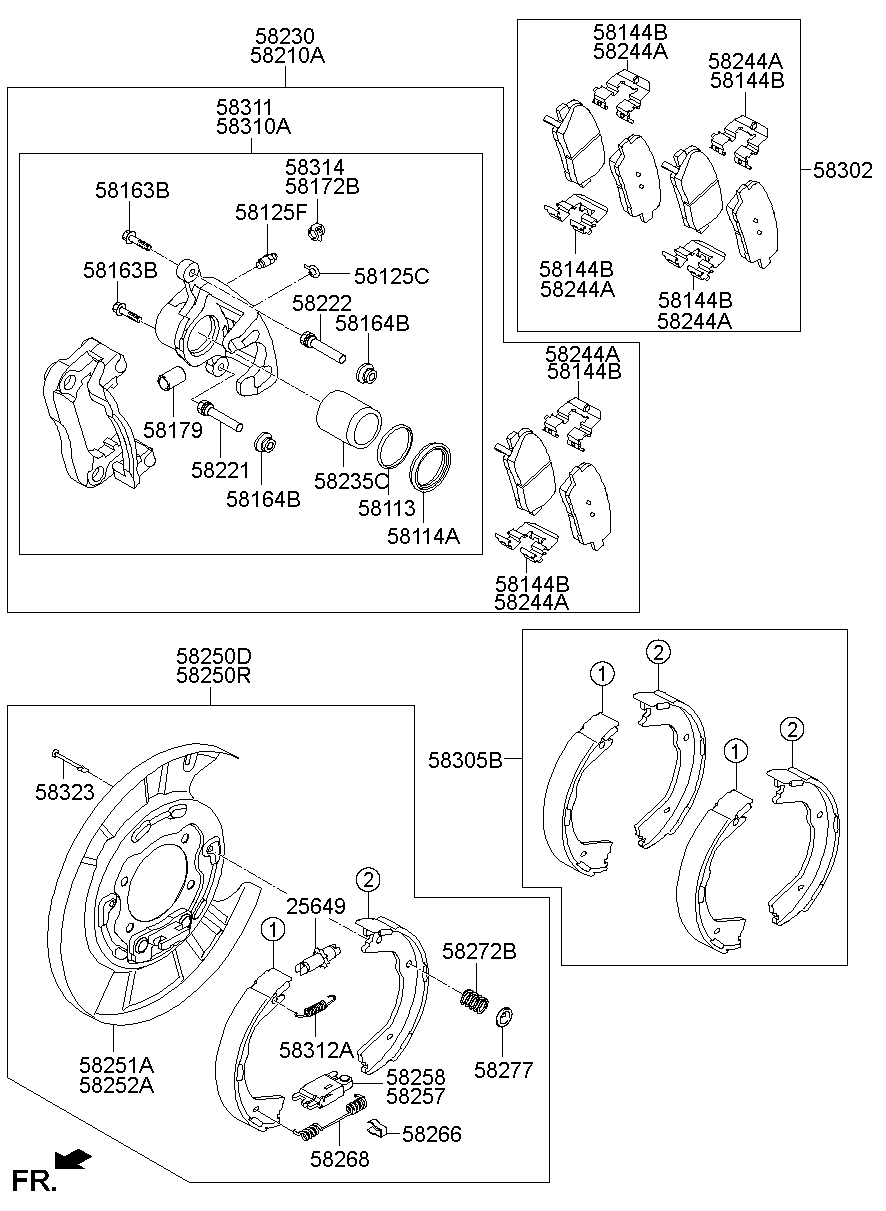 58302-3NA00 Pad Kit-Rear Disc Brake Hyundai | YoshiParts