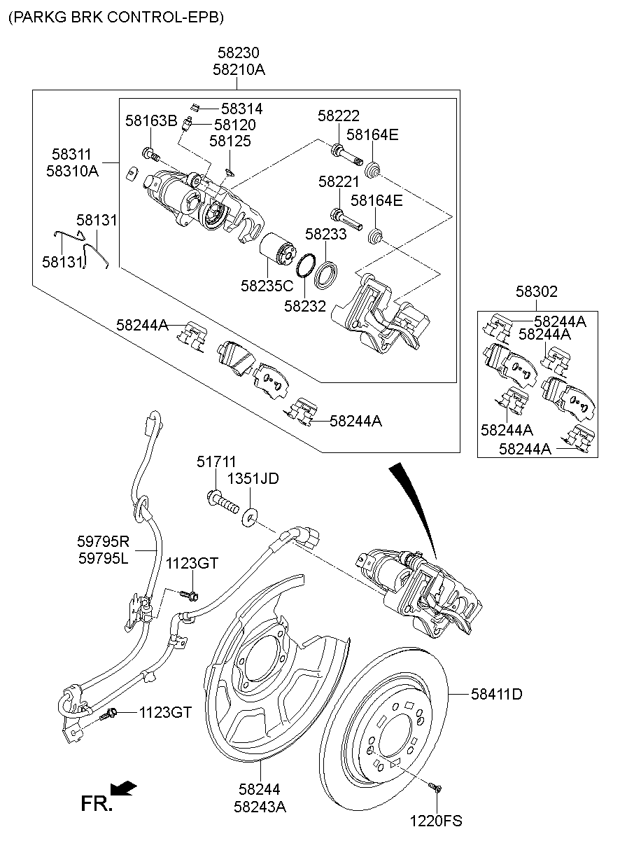 58230-E6500 Brake Assy-Rr Wheel,Rh Hyundai | YoshiParts