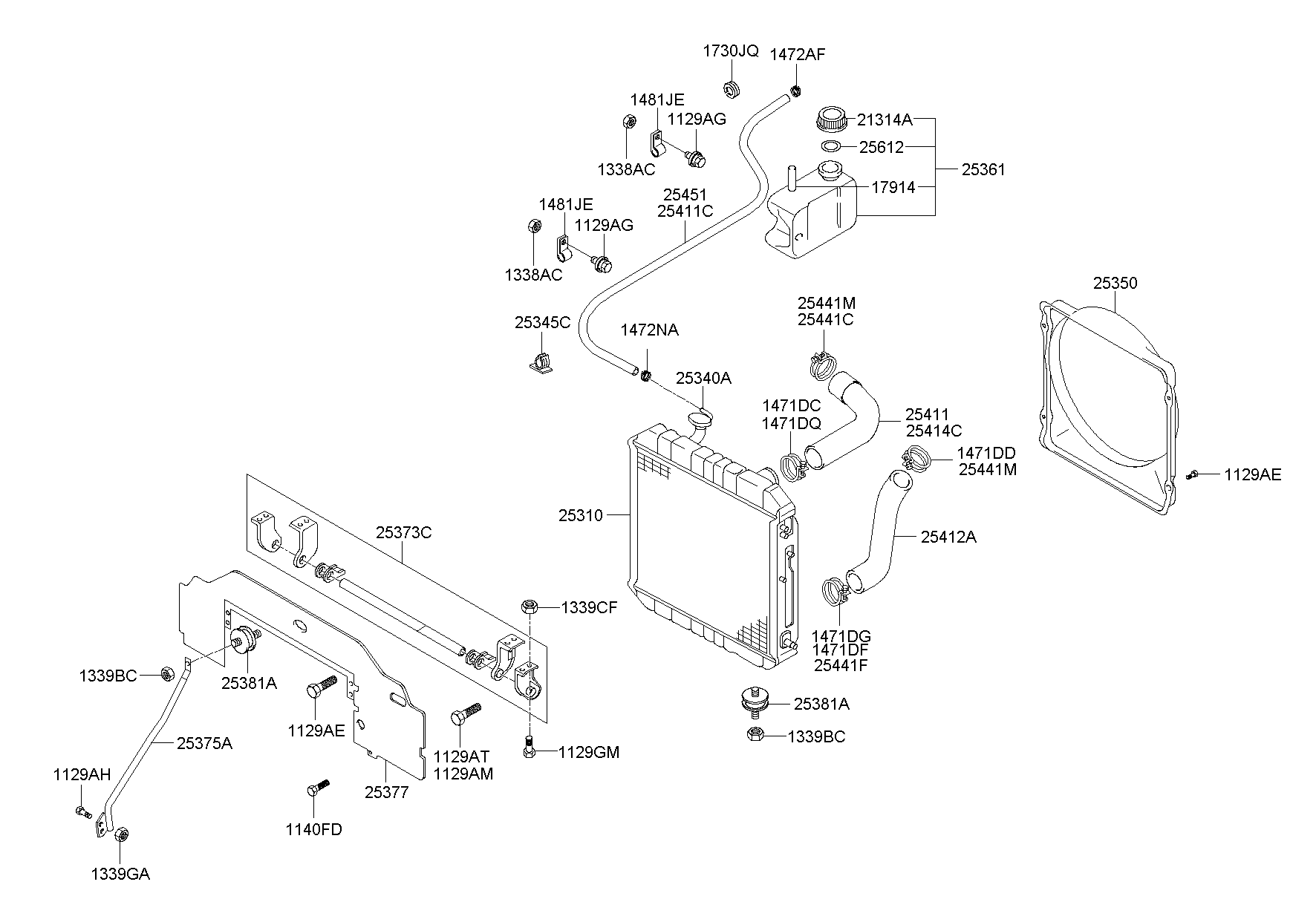 25412-5H000 Hose-Radiator,Upper Hyundai | YoshiParts