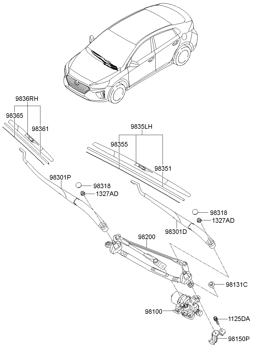98110-G2000 Motor Assy-Windshield Wiper Hyundai | YoshiParts