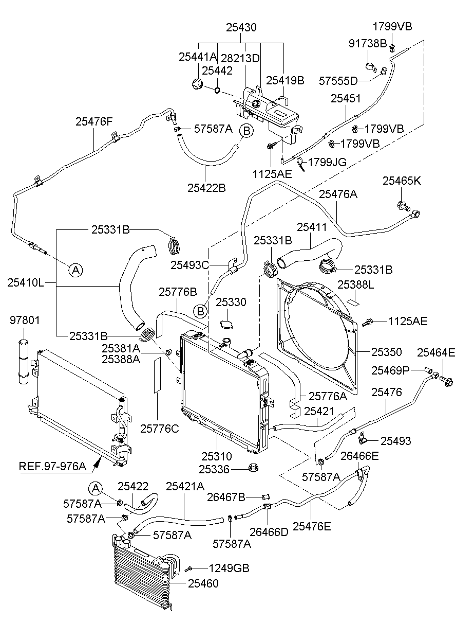 25410-4F150 Hose Assy-Radiator,Lwr Hyundai | YoshiParts
