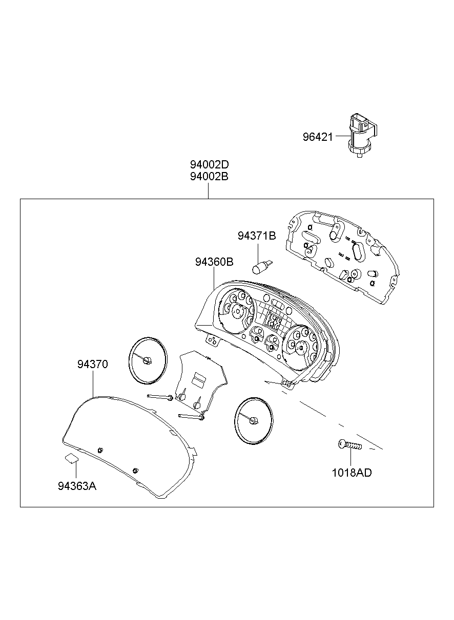 94003-4F310 Cluster Assy-Instrument(Kph) Hyundai | YoshiParts
