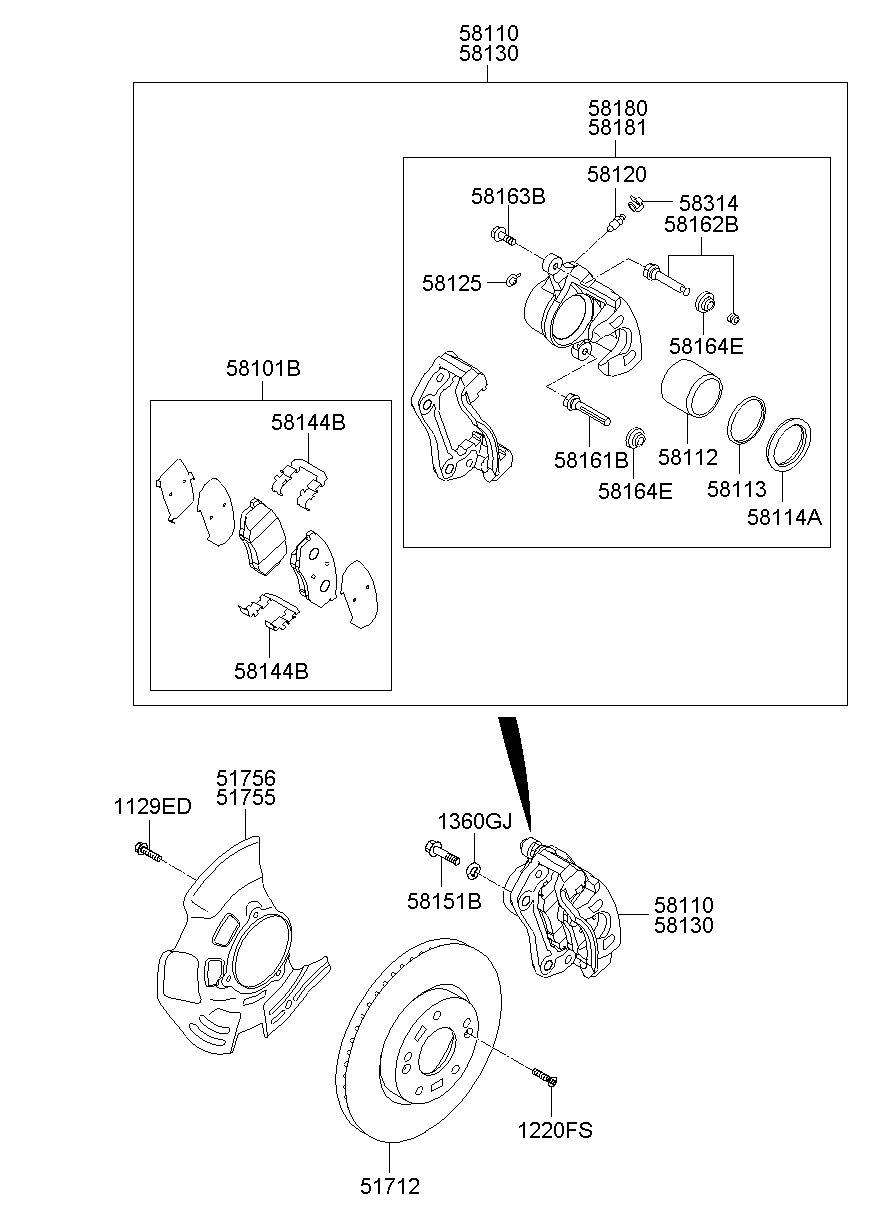 58101-3SA26 Pad Kit-Front Disc Brake Hyundai | YoshiParts