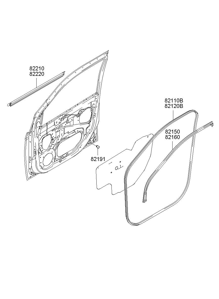 82160-1C000 W/Strip-Fr Dr Upr,Rh Hyundai | YoshiParts