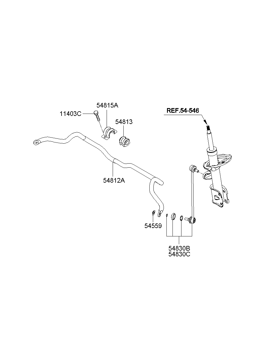 54814-3K000 Bracket-Stabilizer Bar Hyundai | YoshiParts