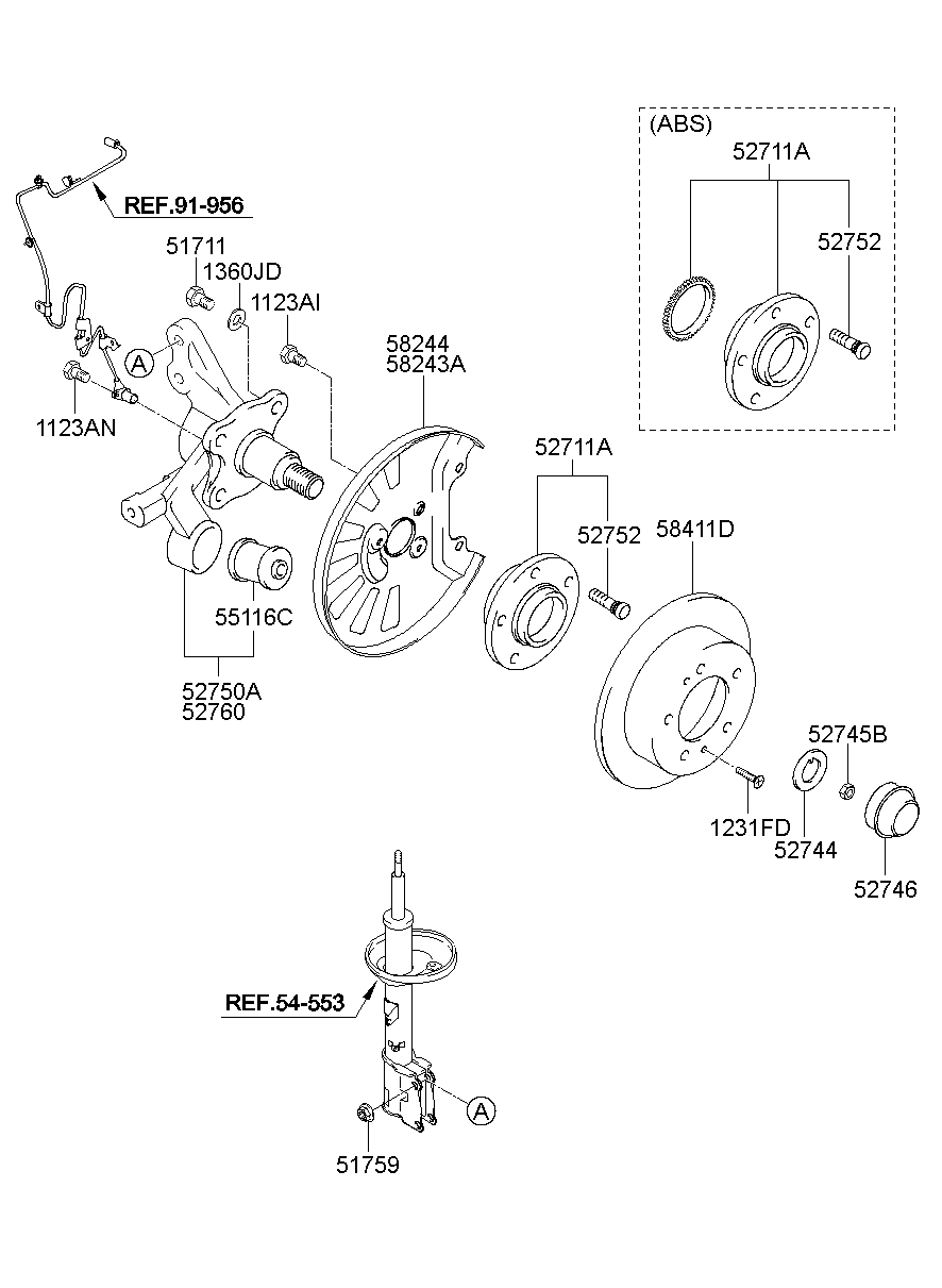 52710-2C305 Hub Assy-Rr Wheel Hyundai | YoshiParts