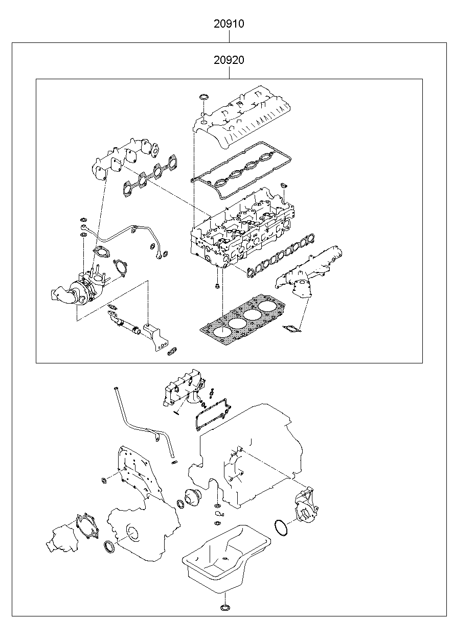 20910-4AU02A Gasket Kit-Engine Overhaul Hyundai | YoshiParts