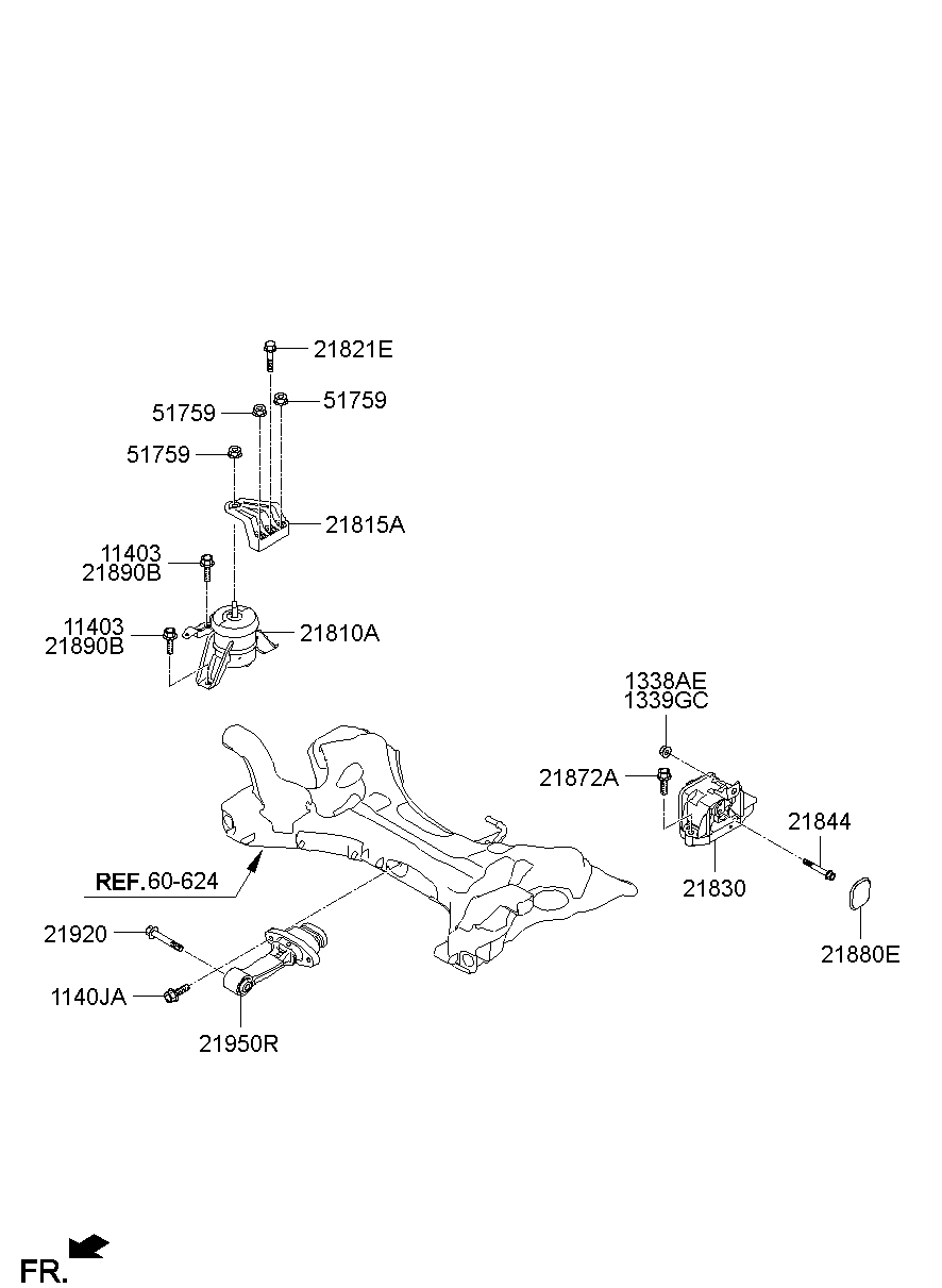 21950-C1500 Bracket Assy-Roll Rod Hyundai | YoshiParts