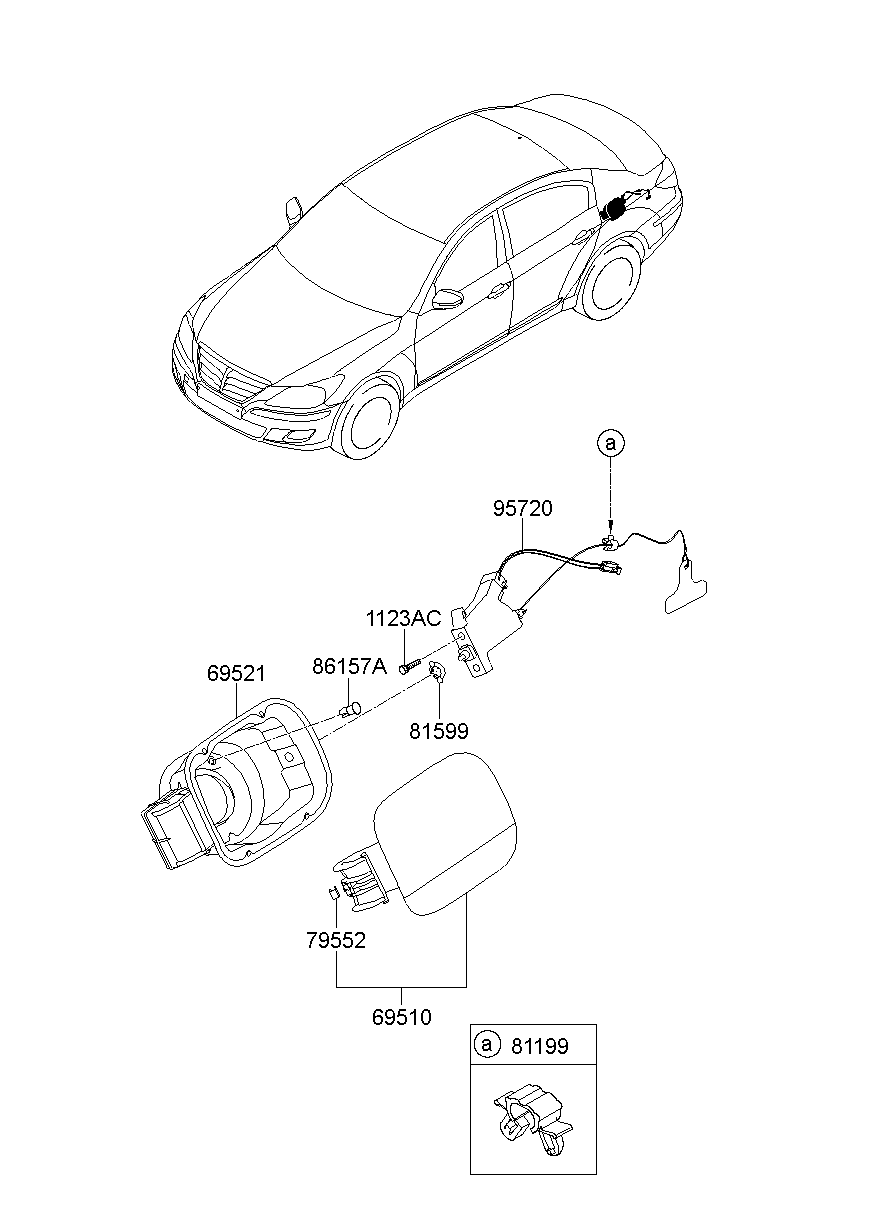 69510-3M000 Door Assy-Fuel Filler Hyundai | YoshiParts