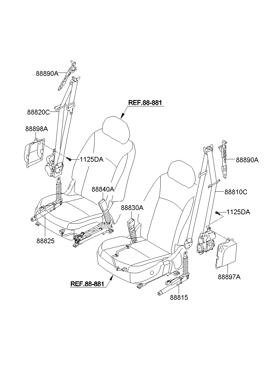 88841-3N550RY Seat Belt Pretensioner,Rh Hyundai | YoshiParts
