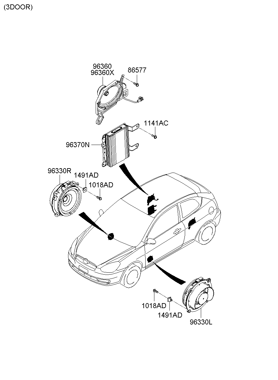96330-1E050 Speaker & Protector Assy-Frt,Lh Hyundai | YoshiParts