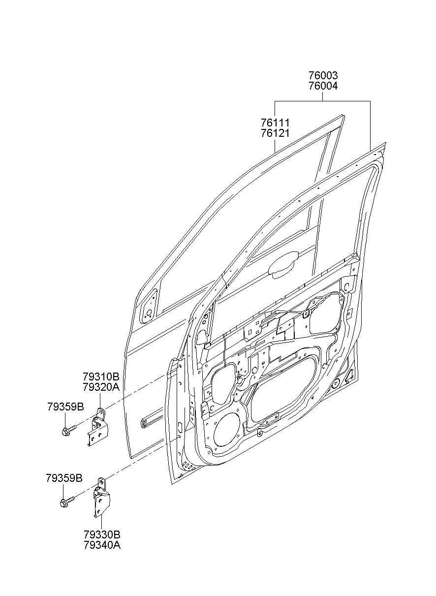 79310-1C000 Hinge Assy-Front Door Upper,Lh Hyundai | YoshiParts
