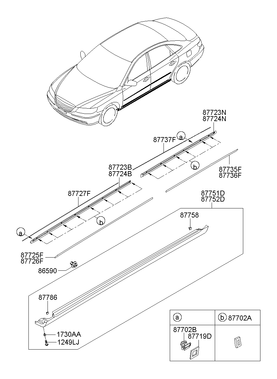 87752-3L000 Moulding Assy-Side Sill,Rh Hyundai | YoshiParts