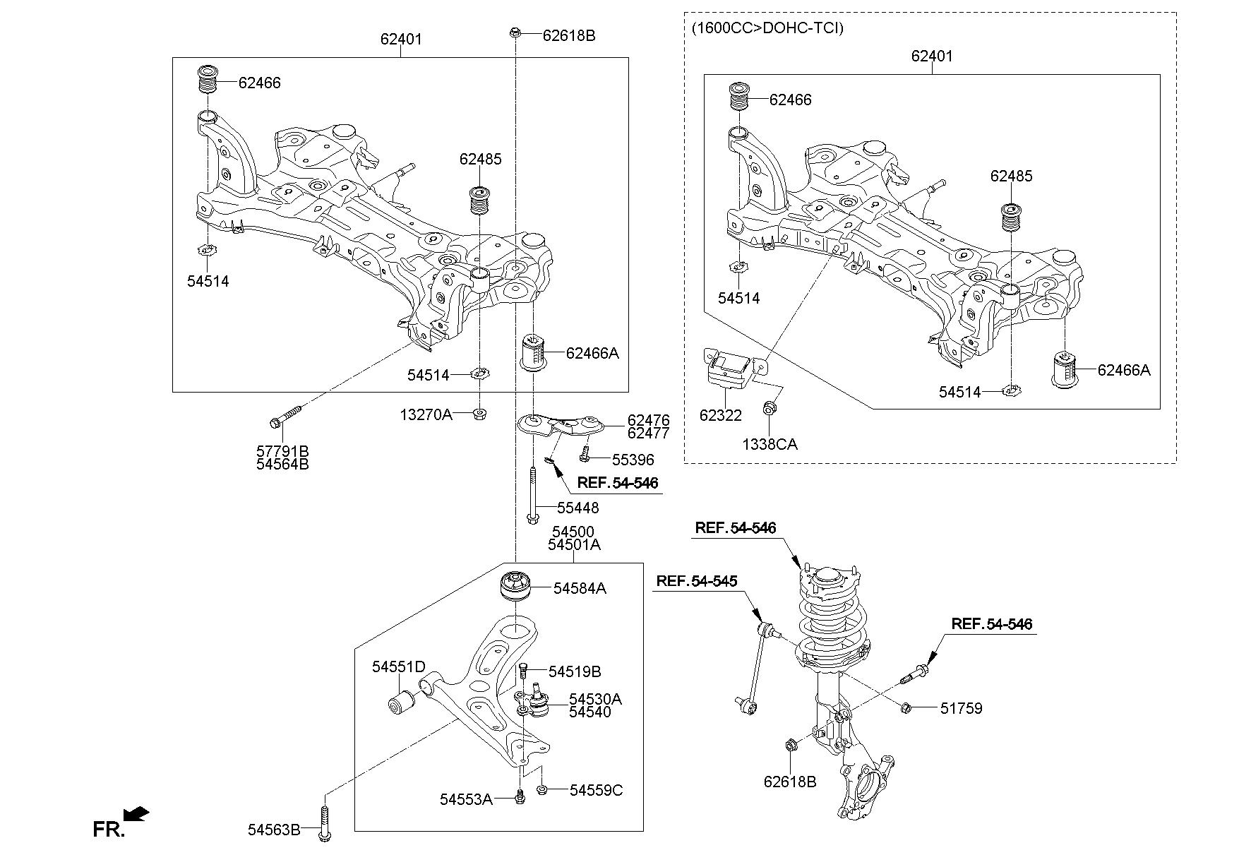 54500-F2AA0 Arm Complete-Fr Lwr,Lh Hyundai | YoshiParts