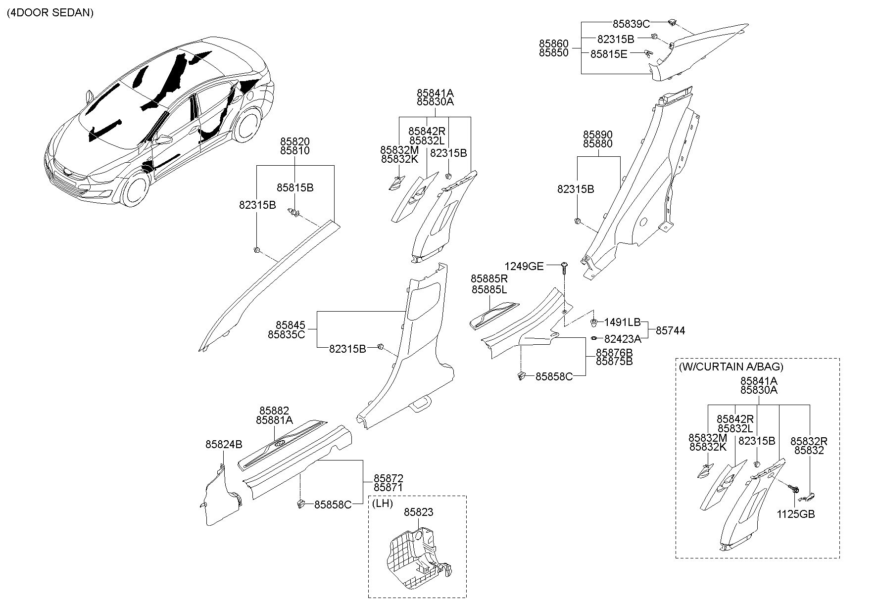 85895-3X000RY Trim Assy-Rr Wheel House Rh Hyundai | YoshiParts