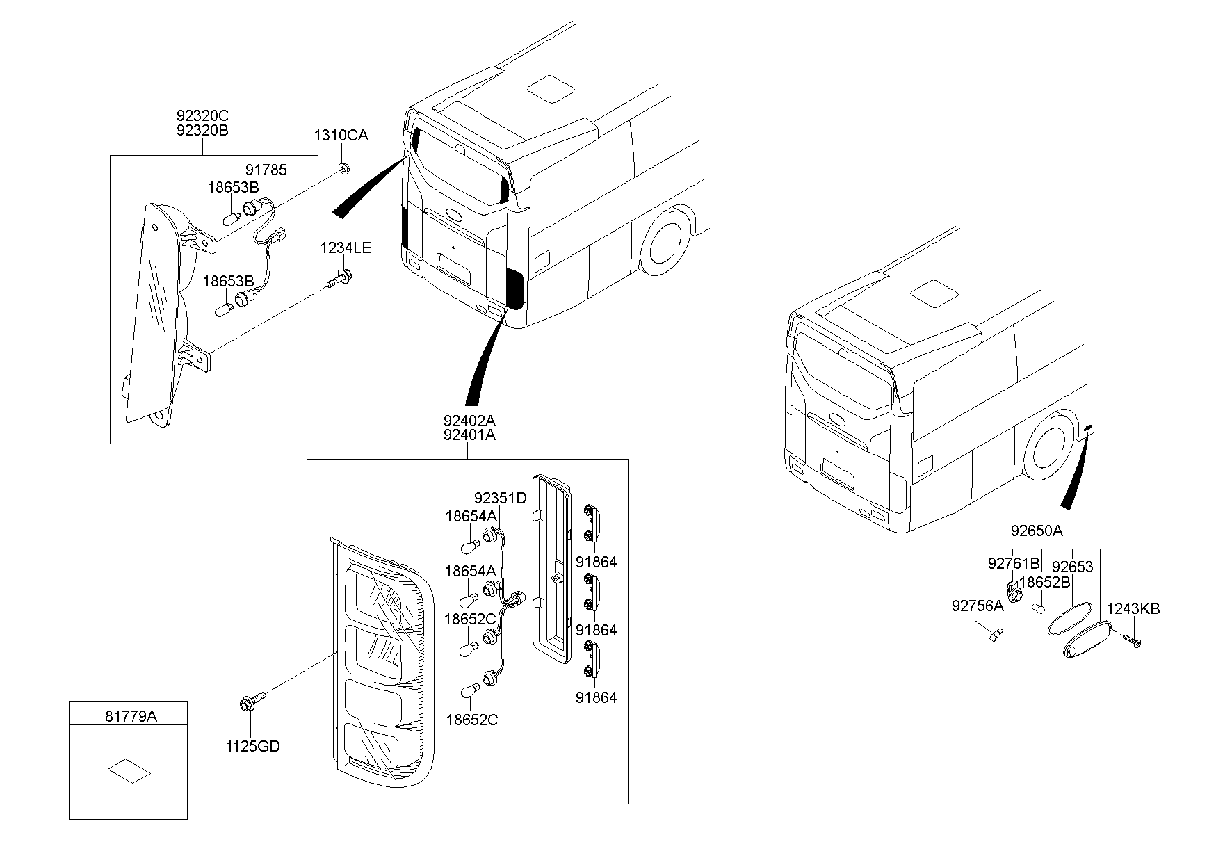 92404-8D100 Lamp Assy-Rear Marker,Rh Hyundai | YoshiParts