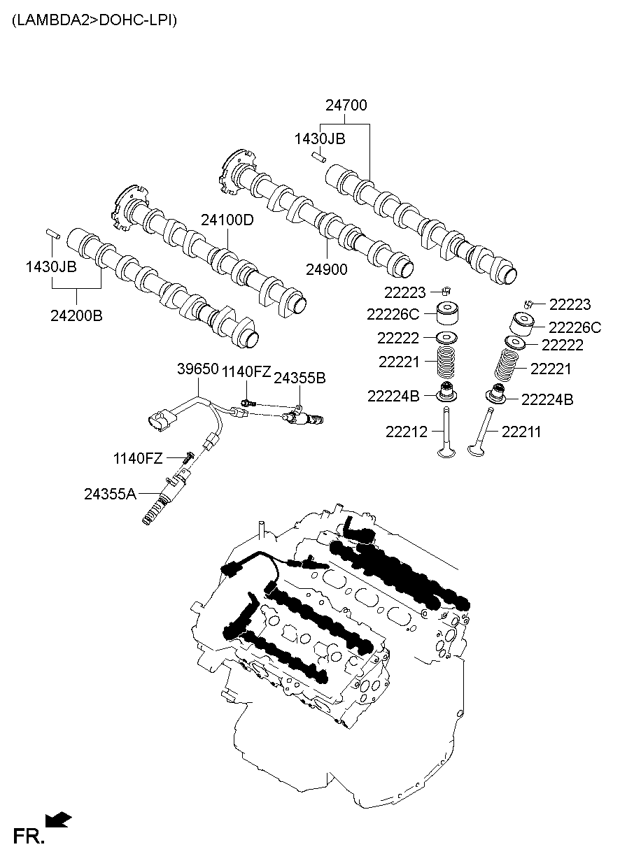 24100-3CGA0 Camshaft Assy-Intake,Lh Hyundai | YoshiParts