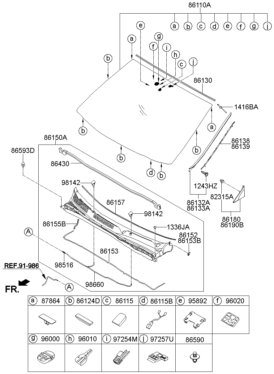 86110-3V115 Glass Assy-Windshield Hyundai | YoshiParts