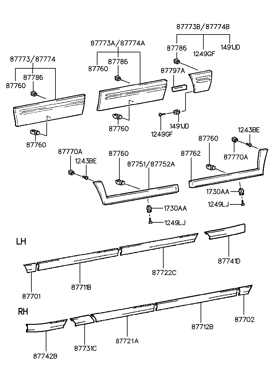 87771-4A300YK Garnish-Fr Dr Side,Lh Hyundai | YoshiParts