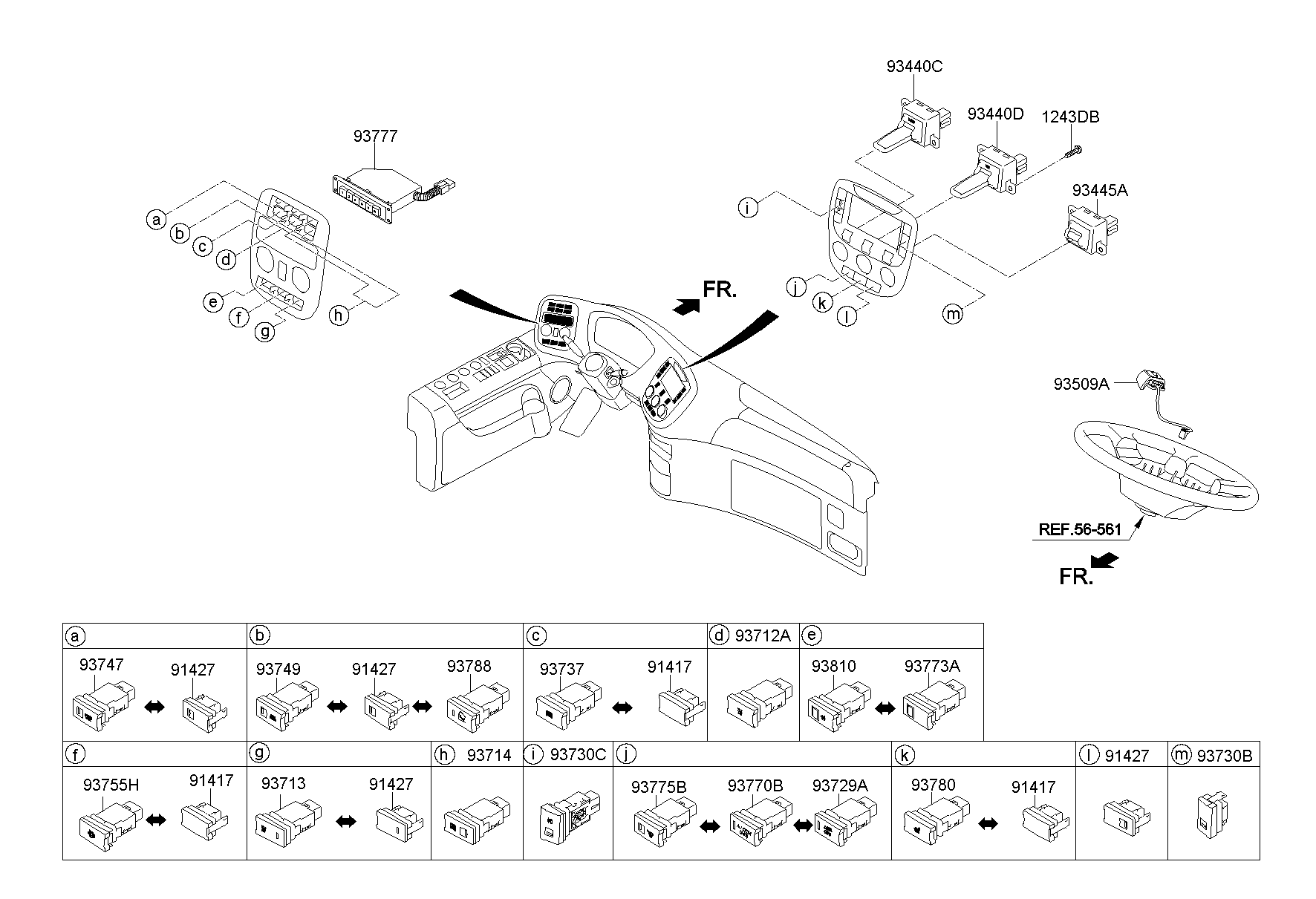 93737-8K000 Switch Assy-Destination Lamp Hyundai | YoshiParts