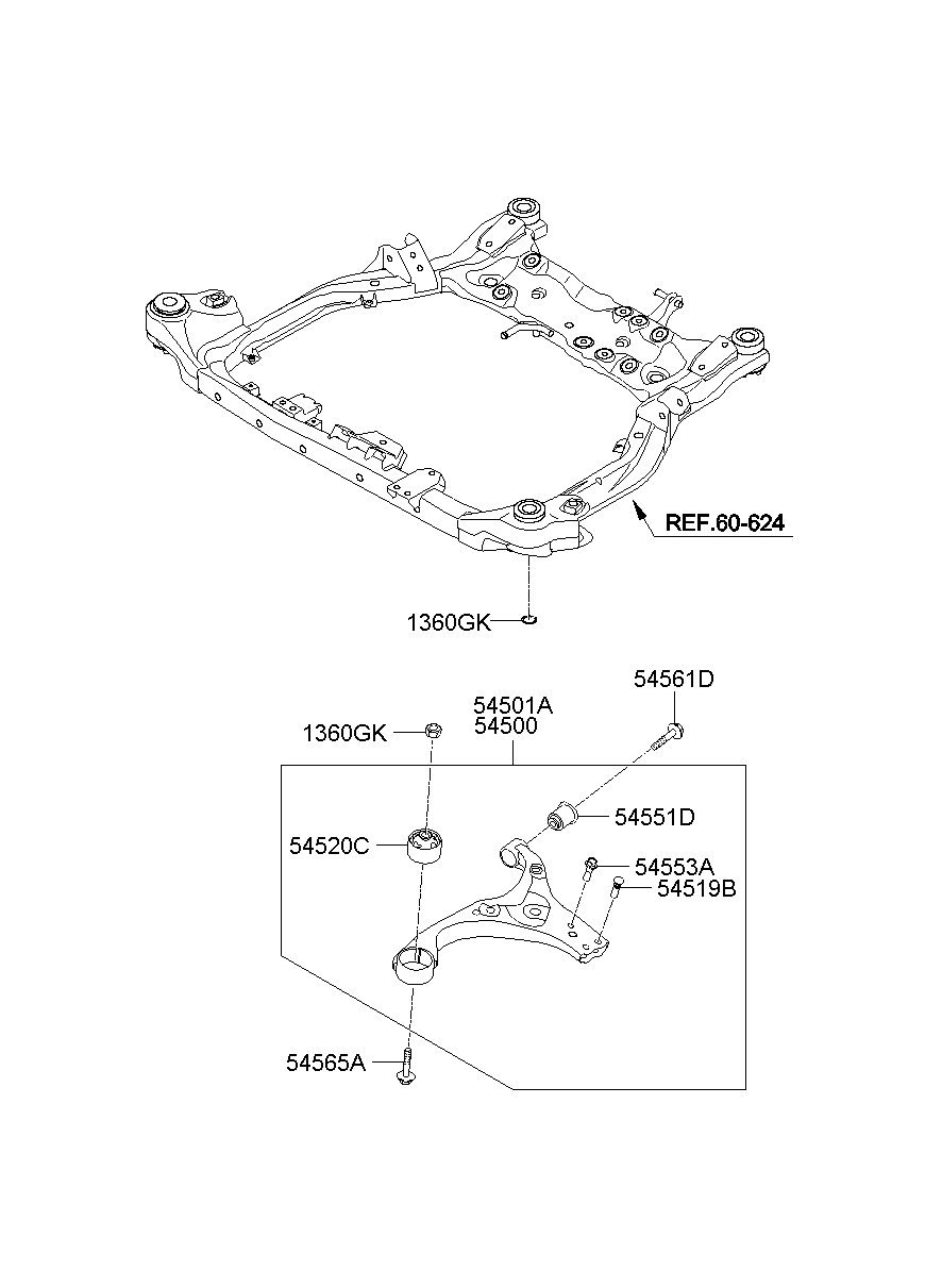 54551-2H000 Bush-Fr Lwr Arm"A" Hyundai | YoshiParts