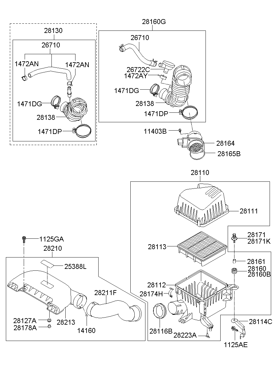 28113-2H000 Filter-Air Cleaner Hyundai | YoshiParts