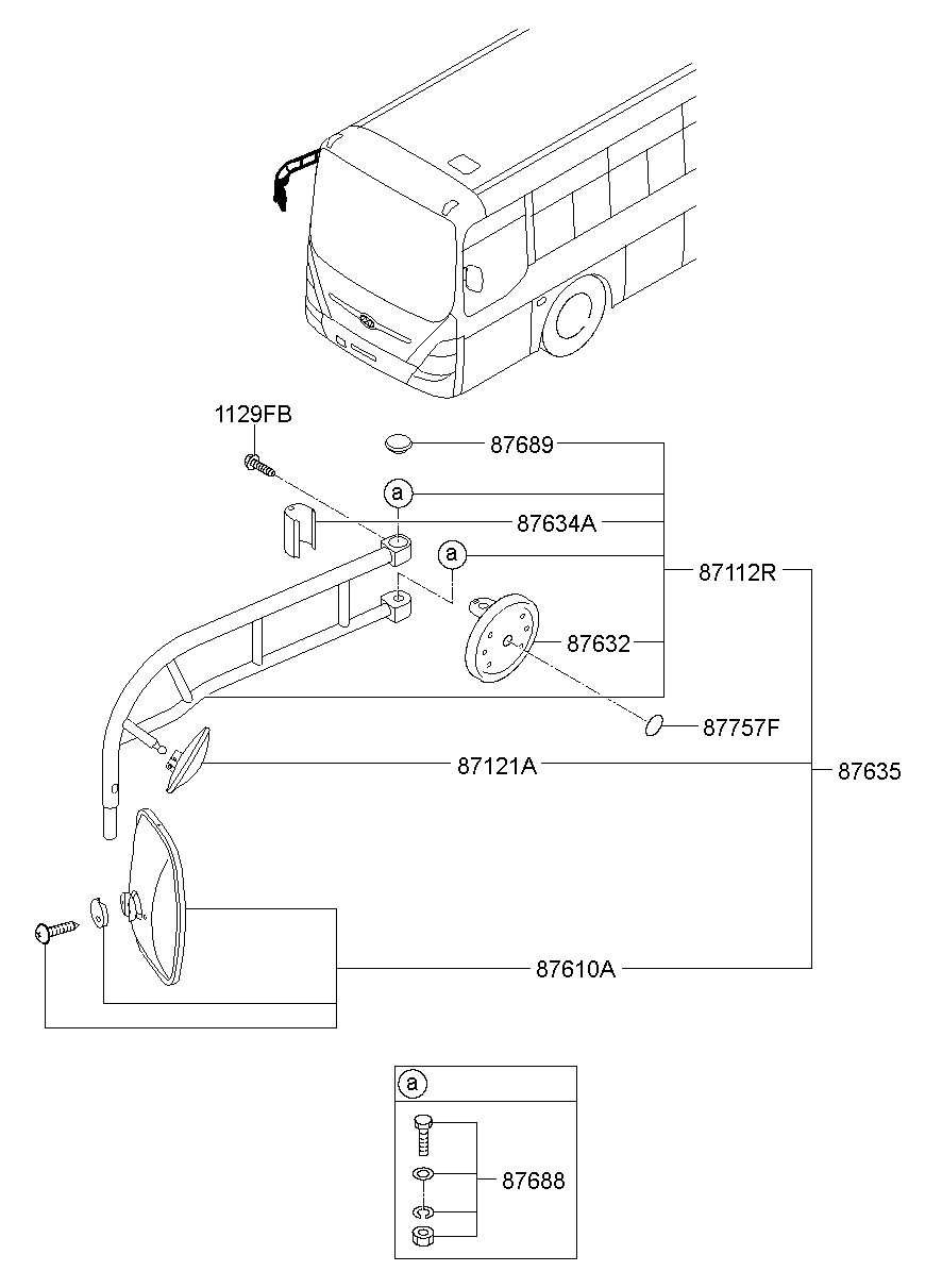 87123-8K000 Mirror Assy-Under Hyundai | YoshiParts
