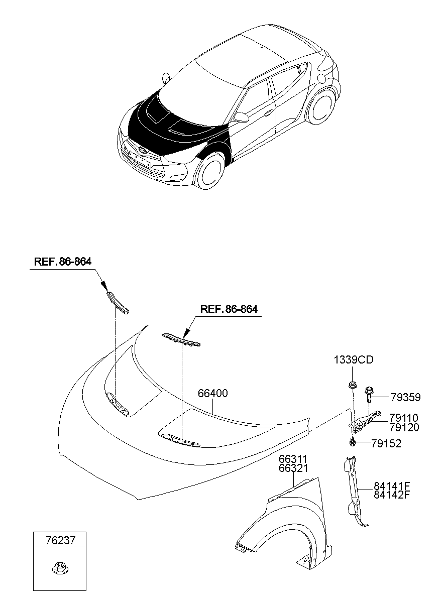 66311-2V010 Panel-Fender,Lh Hyundai | YoshiParts