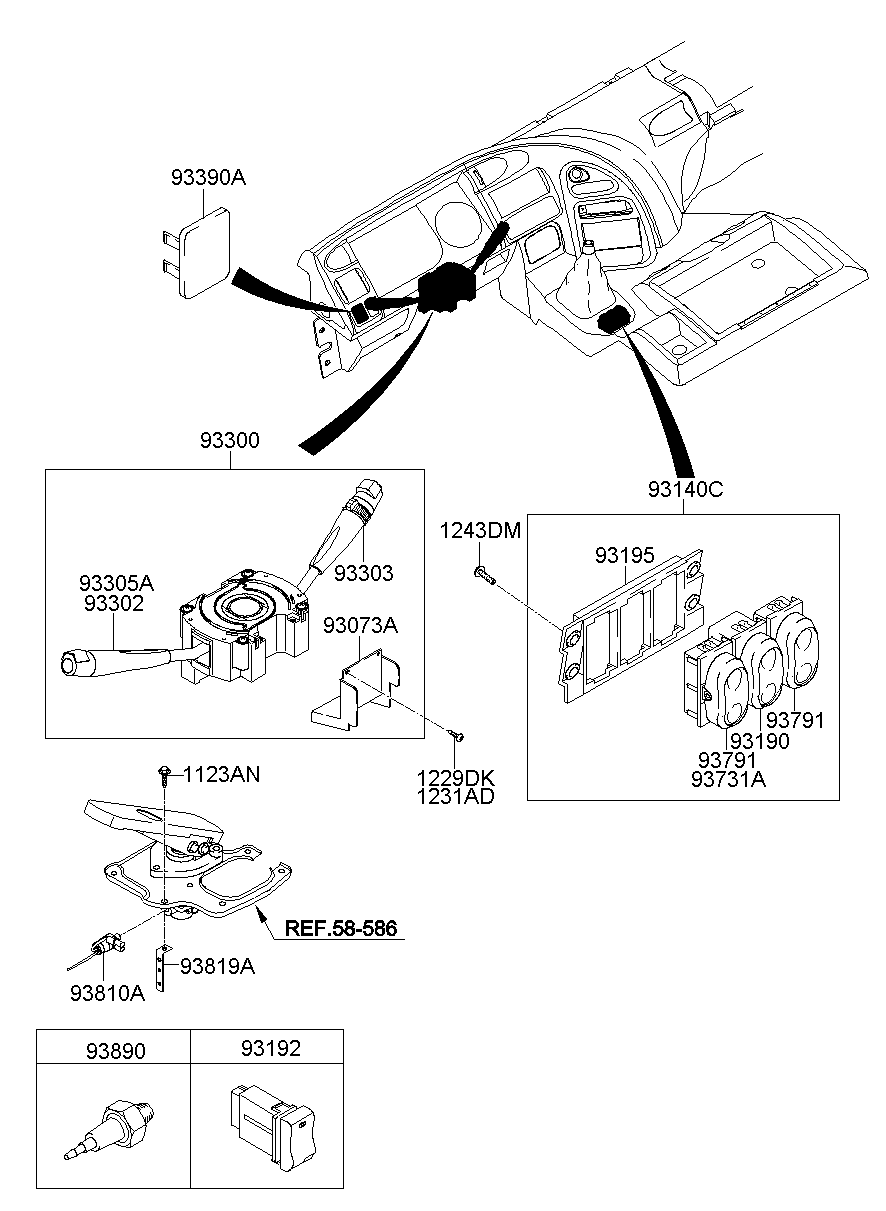 93300-7C000 Switch Assy-Multifunction Hyundai | YoshiParts