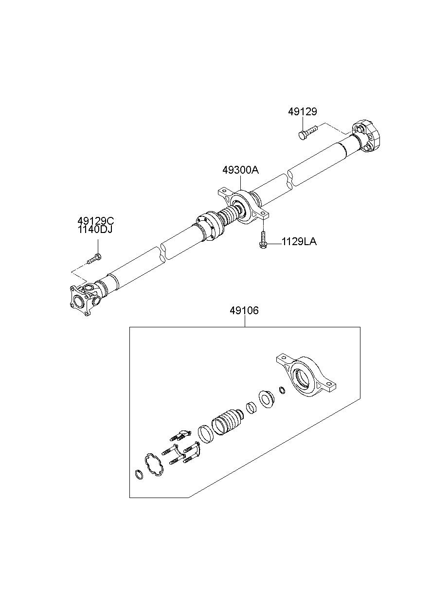 49575-1U000 Repair Kit-Ctr Bearing Hyundai | YoshiParts
