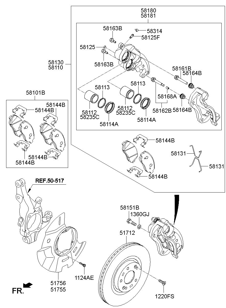58101-2WA40 Pad Kit-Front Disc Brake Hyundai | YoshiParts